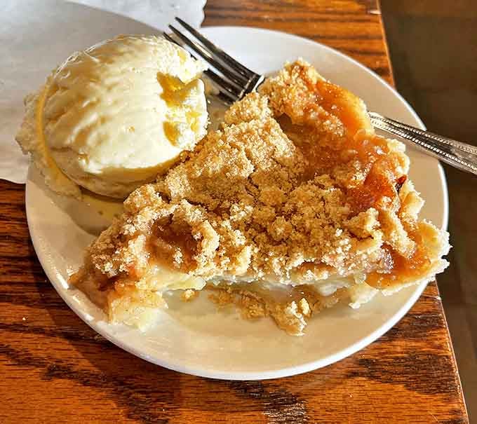 Apple pie that doesn't just come with ice cream &ndash; it demands it. The crumble topping is what your dessert dreams are made of.