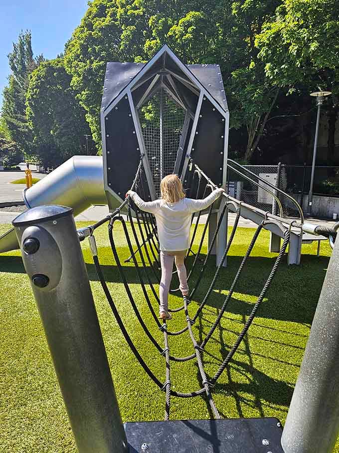 Rope climbing challenges that make kids feel like they're scaling mountains without leaving the city limits.