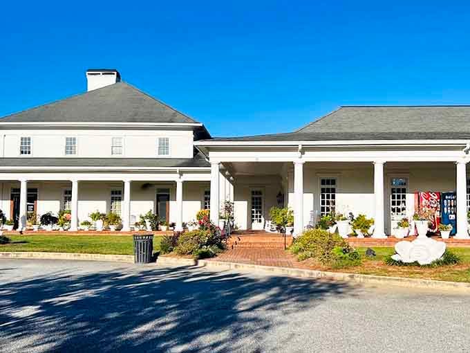 The stately exterior that makes you do a double-take. Nope, not a museum or mansion. Just doll central, folks.