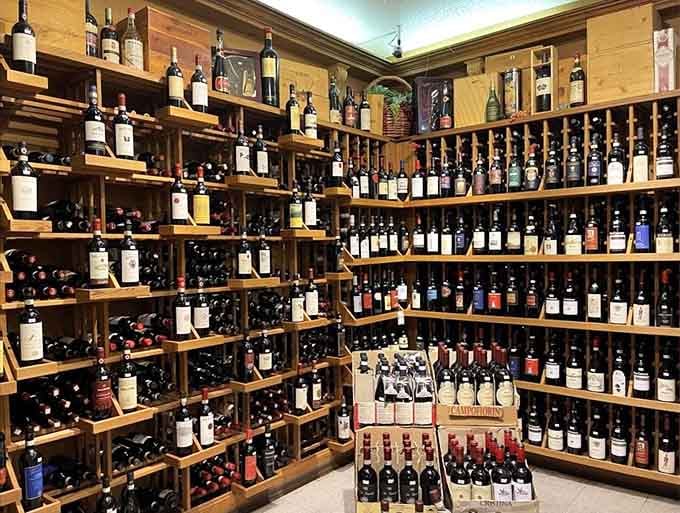 The wine section offers enough Italian bottles to make you feel like you're shopping in a Roman enoteca.