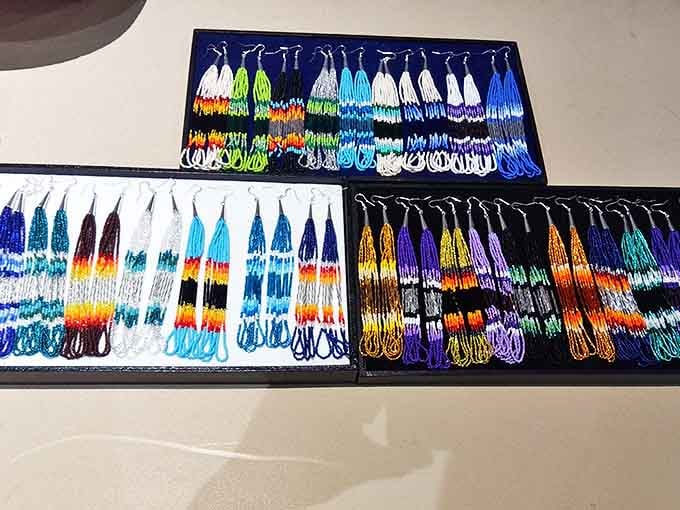 Native-inspired beadwork earrings showcasing the kind of craftsmanship that makes you wonder if your earlobes deserve such artistic company.