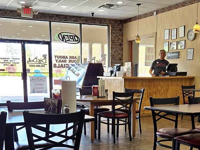 Warm lighting and comfortable seating create the kind of casual atmosphere where everyone feels right at home.