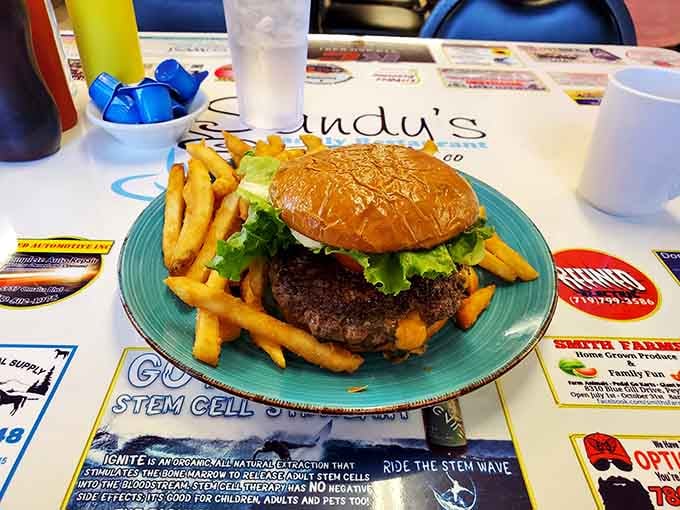 This isn't just a burger&mdash;it's architecture. A perfectly stacked creation that requires both hands, several napkins, and absolutely no regrets.