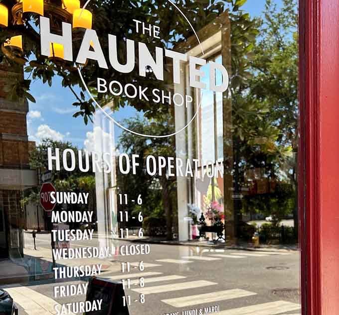 The hours of operation&mdash;or as book lovers call it, "when you can access the mothership." Plan your literary pilgrimages accordingly.