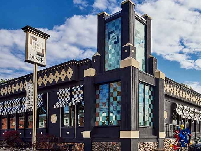 The storefront stands proud like a whimsical castle, beckoning hungry travelers to discover what lies within.