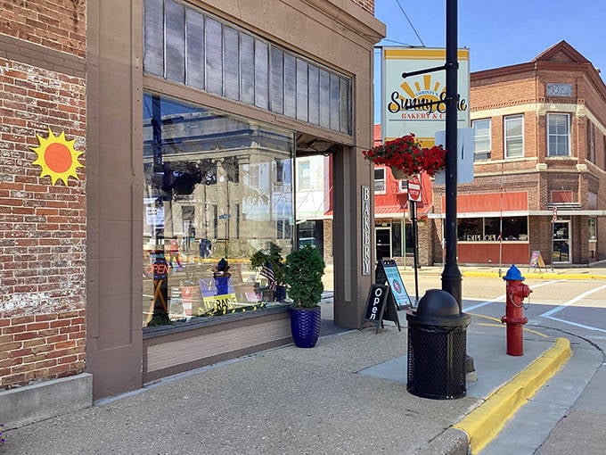 Sunny Side Bakery brightens even the cloudiest Wisconsin day. That hanging flower basket isn't the only thing blooming&mdash;pastries rise inside too.