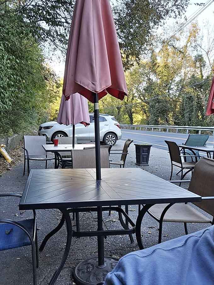 Outdoor seating where you can watch the world pass by between bites of perfection.