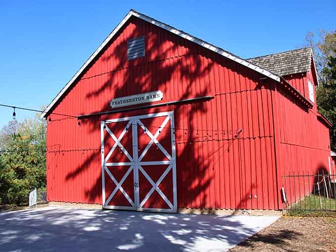 The bright red Featherston Barn is Instagram-ready proof that farmers knew how to make a statement long before social media existed.