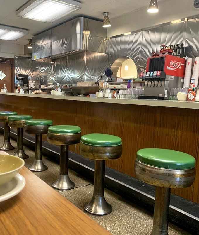 The classic lunch counter with its green vinyl stools has witnessed first dates, business deals, and countless refills of those thick white coffee mugs.