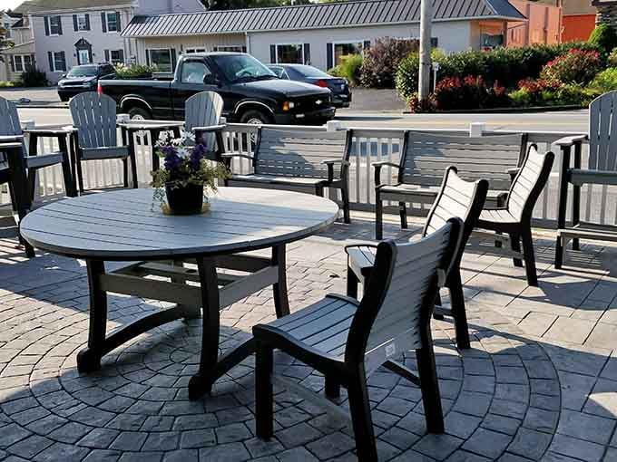 Outdoor seating for those perfect Pennsylvania days when fresh air enhances already fantastic flavors beautifully.