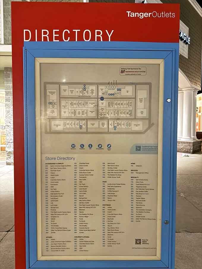 The directory proves you'll need a solid game plan to conquer all these stores in one visit.