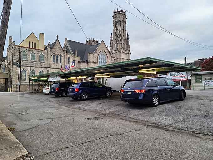 The covered parking area where curb service happens, just like it did when your grandparents were dating.