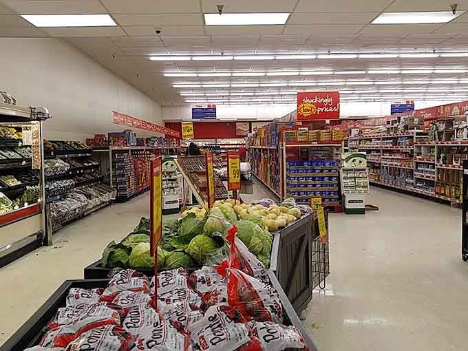 Save A Lot's well-stocked aisles show that affordable living includes affordable groceries, not just affordable rent payments.