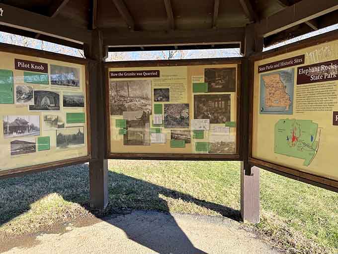 The information kiosk explains how these rocks got here, though "magic" would be an acceptable answer too.