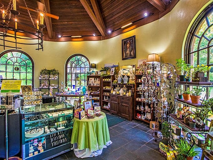 The gift shop interior glows with treasures that'll make you forget you came just to browse.