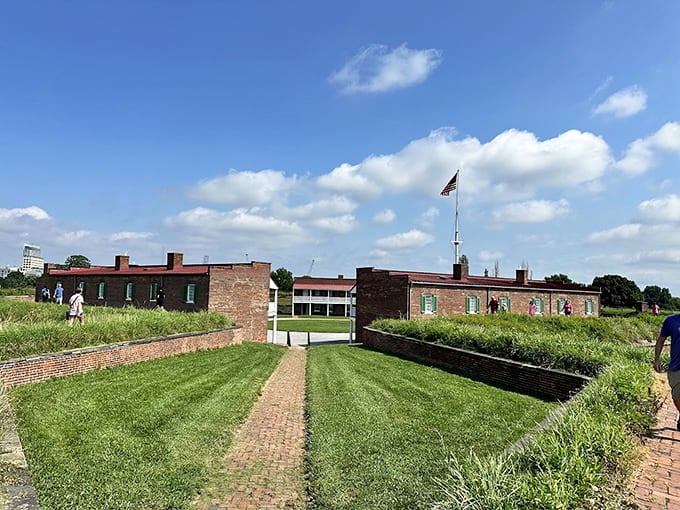 The main entrance welcomes you to where Francis Scott Key's inspiration became our national anthem, no pressure or anything.