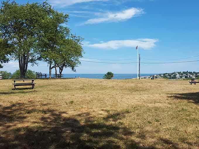 Picnic tables dot the landscape where cannons once stood, proving that swords really can become plowshares, or at least pleasant lunch spots.