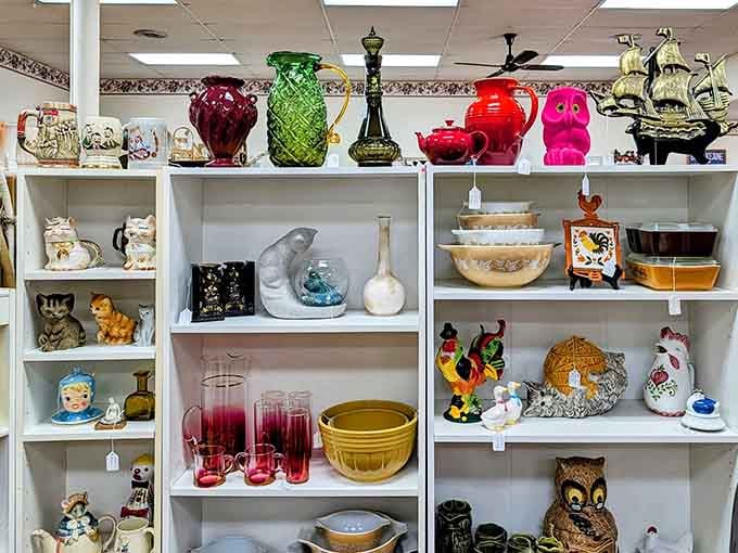 Shelves packed tighter than your aunt's holiday schedule, each item competing for your attention and wallet simultaneously.