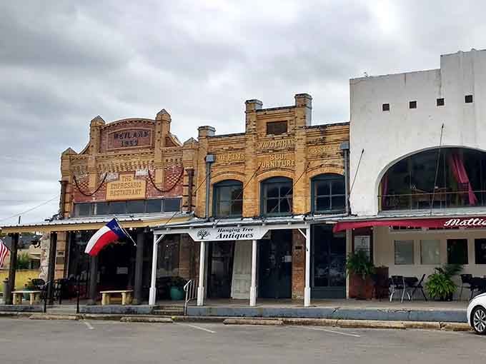 Historic Hanging Tree Antiques building showcases ornate architectural details that modern construction just can't replicate anymore.