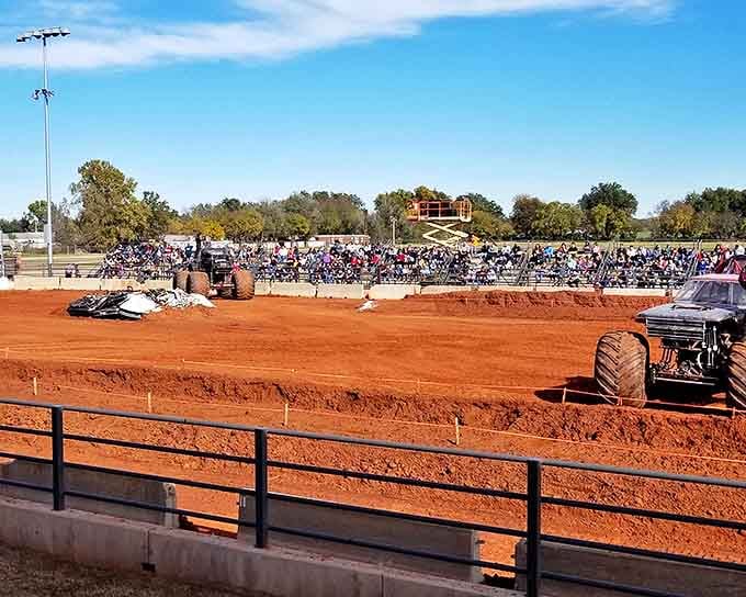 The Grady County Fairgrounds dirt arena hosts events that kick up dust and excitement in equal measure, drawing crowds for authentic Oklahoma entertainment.