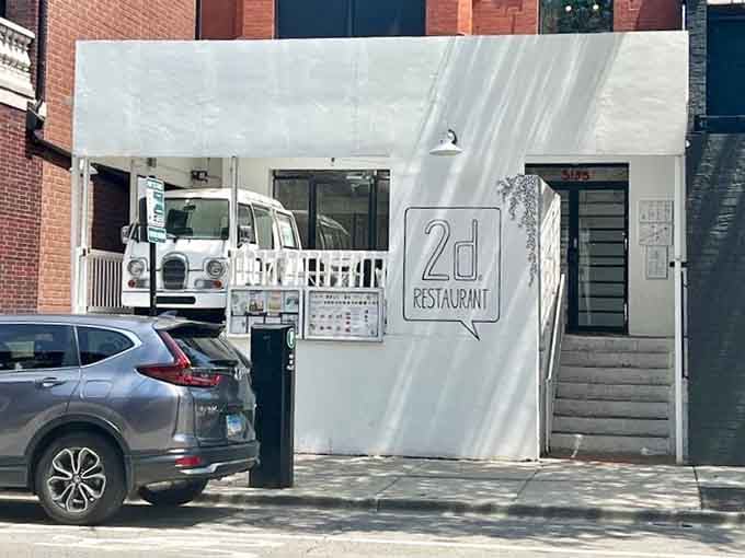 Street parking and outdoor seating mean you can ease into the surreal experience before fully committing to the interior.