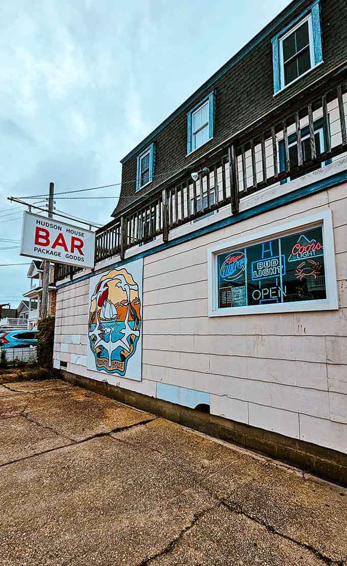 The exterior that promises zero pretension and delivers exactly what it advertises: cold drinks and good times.