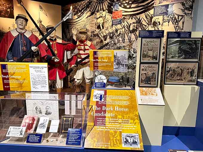 These exhibits bring the 1880 campaign to life with artifacts that make history feel immediate and surprisingly relatable.