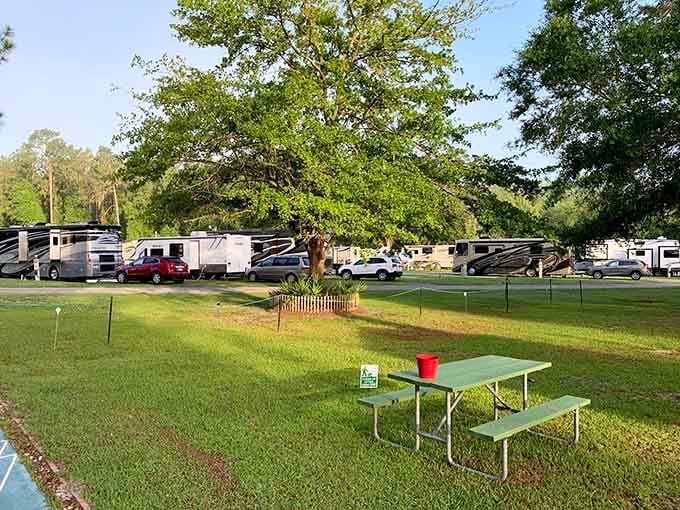 RV resorts welcome snowbirds and travelers seeking affordable stays under shady oaks that have witnessed decades of Florida stories.