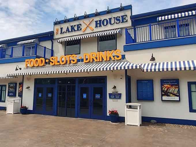 The Lake House offers adult refreshments and entertainment, because parents deserve rewards for surviving a day of "just one more ride!"