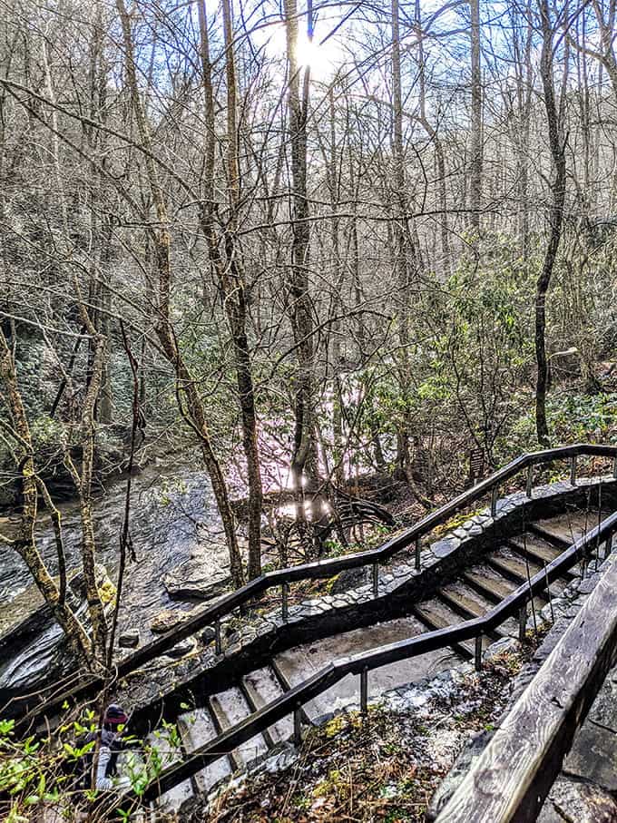 These well-maintained stairs make the journey accessible, proving beauty doesn't always require suffering for it.