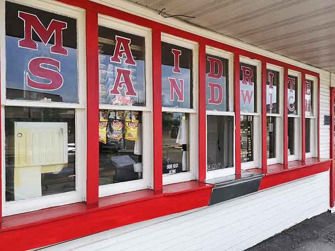 Those windows spell out the name one letter at a time, just in case you forgot where all the good stuff happens.