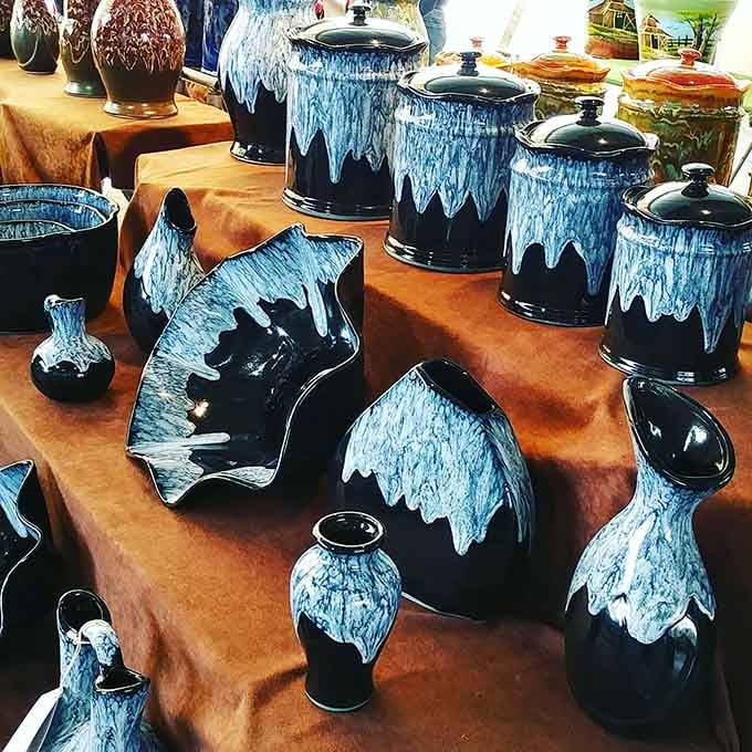 Handcrafted pottery with stunning glazes that'll make your kitchen counters look like an art gallery opened shop.