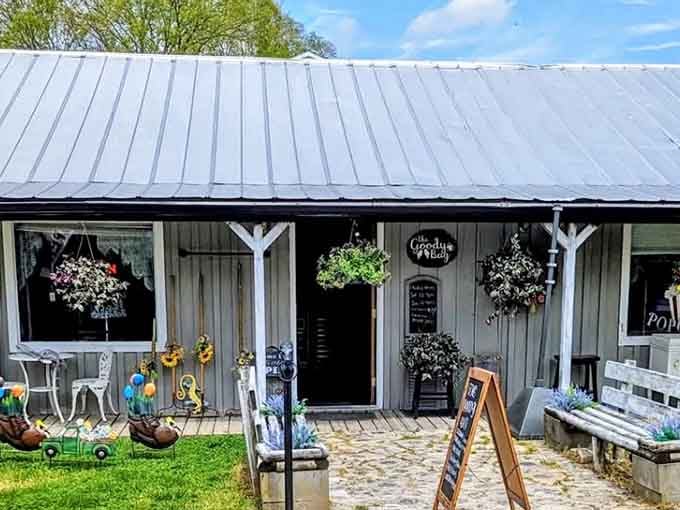 The Goody Bag storefront radiates cottage charm, inviting you inside to discover treasures you didn't know you absolutely needed today.