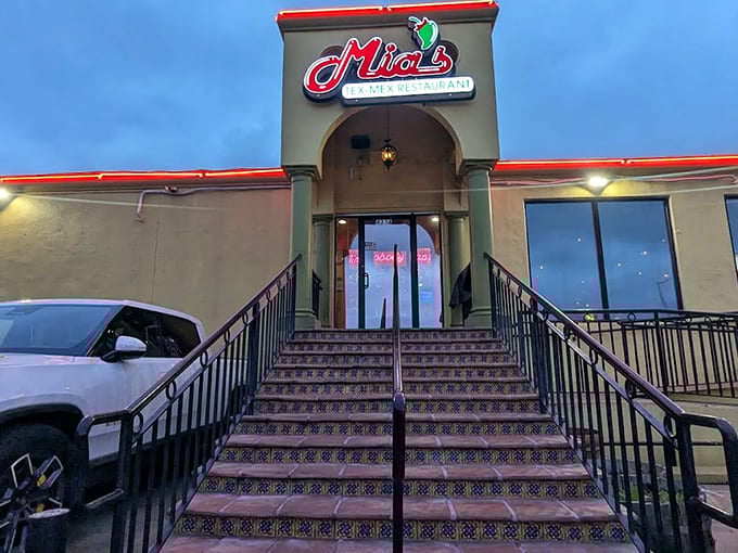 Those decorative tiled stairs leading to the entrance promise that something special awaits you at the top, and they deliver.