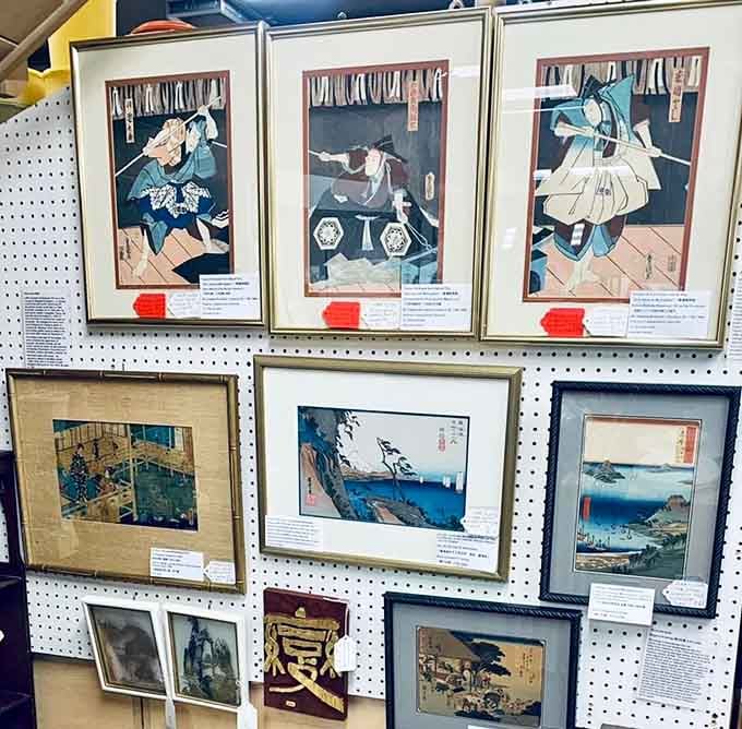 Framed artwork spanning cultures and centuries, turning blank walls into conversation starters with actual history.