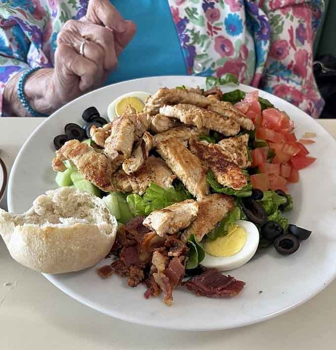 This Cobb salad has more toppings than a Supreme Court case, and every ingredient earns its place.