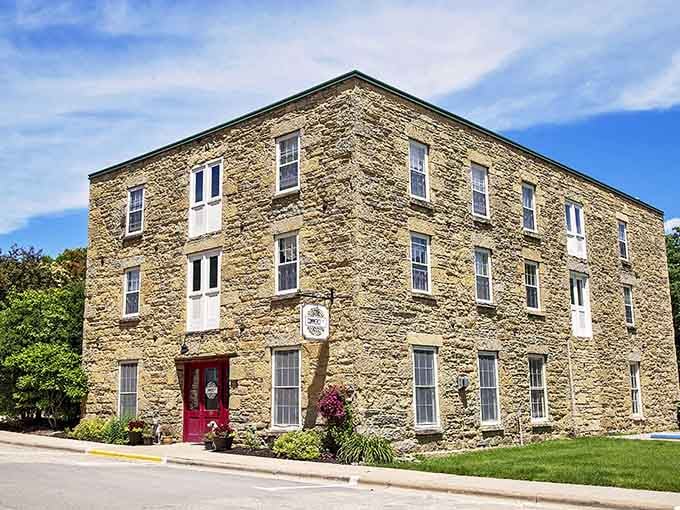 The Brewery Hotel's massive limestone construction shows just how prosperous this mining town once was back in its heyday.