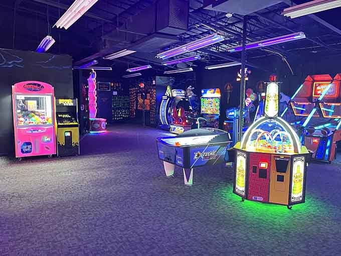 Classic arcade games provide the perfect encore after your round, keeping the neon-soaked adventure going strong all night.