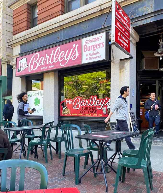 Outdoor seating for those rare perfect Boston days when you want your burger with a side of sunshine.