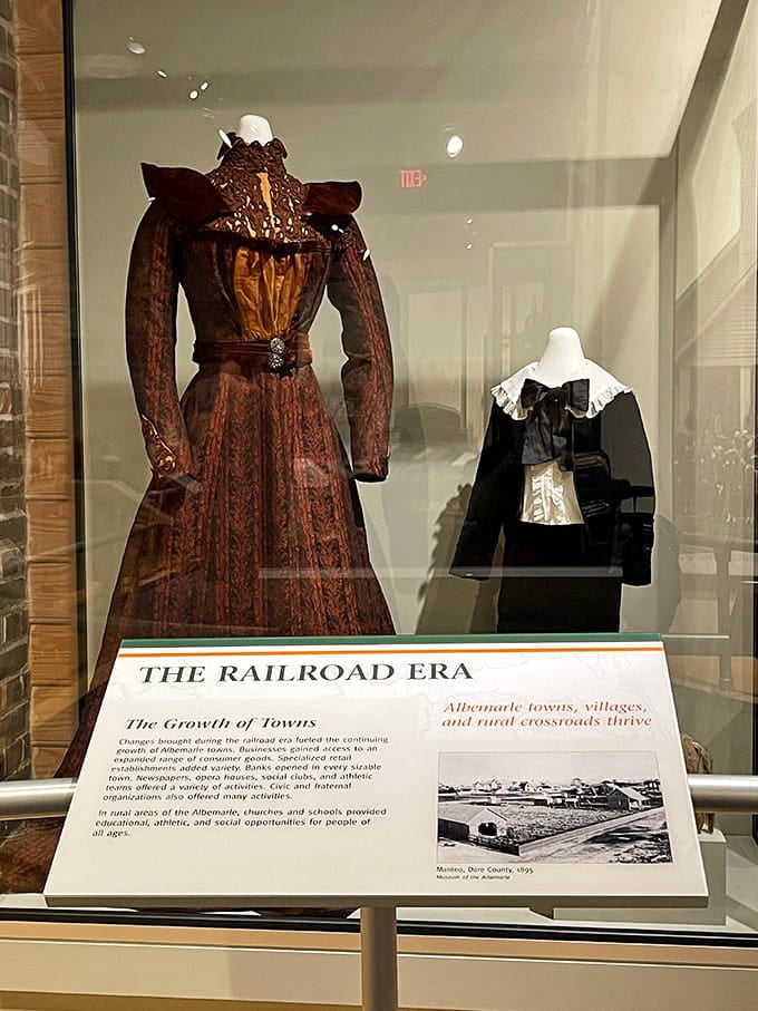 These Railroad Era garments show that even in small towns, people dressed up and took pride in their Sunday best.