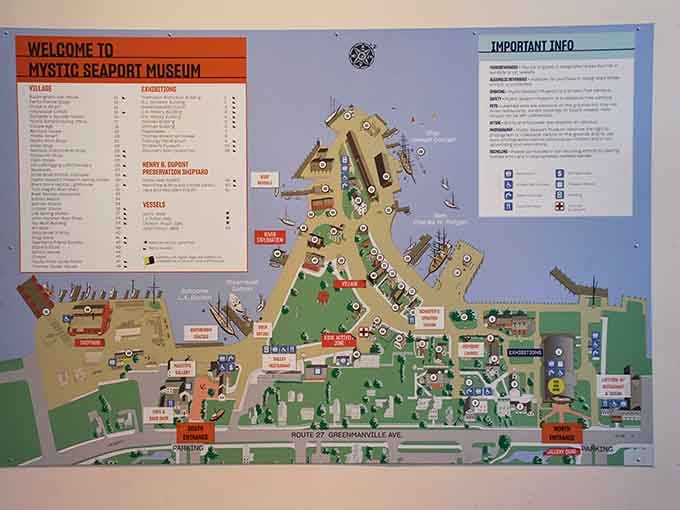 This colorful map layout shows just how much ground you'll cover, so wear comfortable shoes and pace yourself wisely.