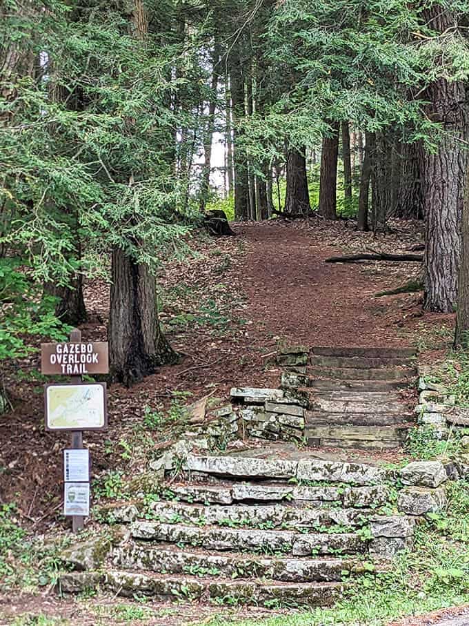 The Gazebo Overlook Trail beckons with wooden steps leading to views that'll make your Instagram followers incredibly jealous.