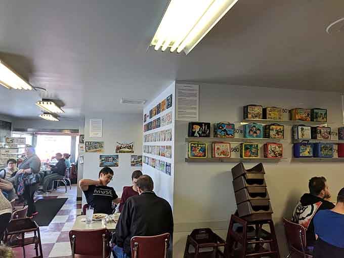 Locals gather in booths and tables, proving this retro gem has become a genuine community gathering spot worth visiting.