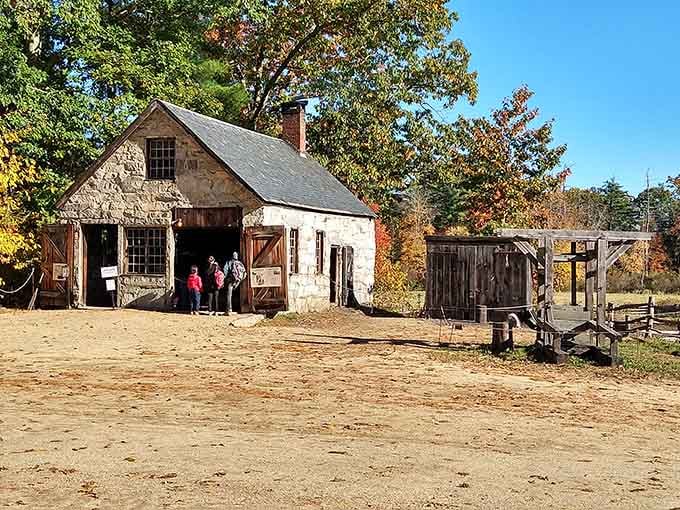 The blacksmith shop is where metal met fire and muscle, creating everything from horseshoes to hinges without a single power outlet.