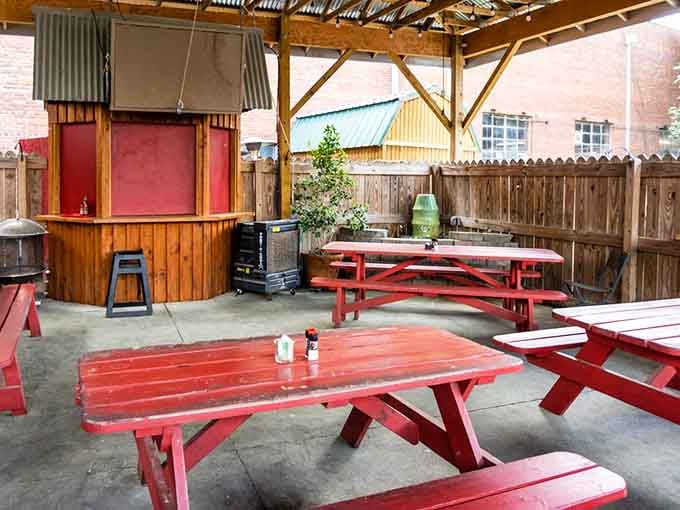 The outdoor patio offers the perfect spot to enjoy your meal while pretending you're on a European vacation.