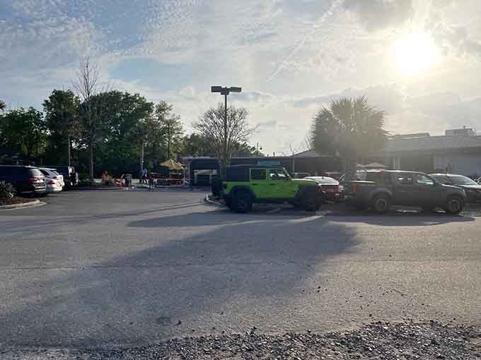 The packed parking lot tells you everything you need to know about this place's popularity.