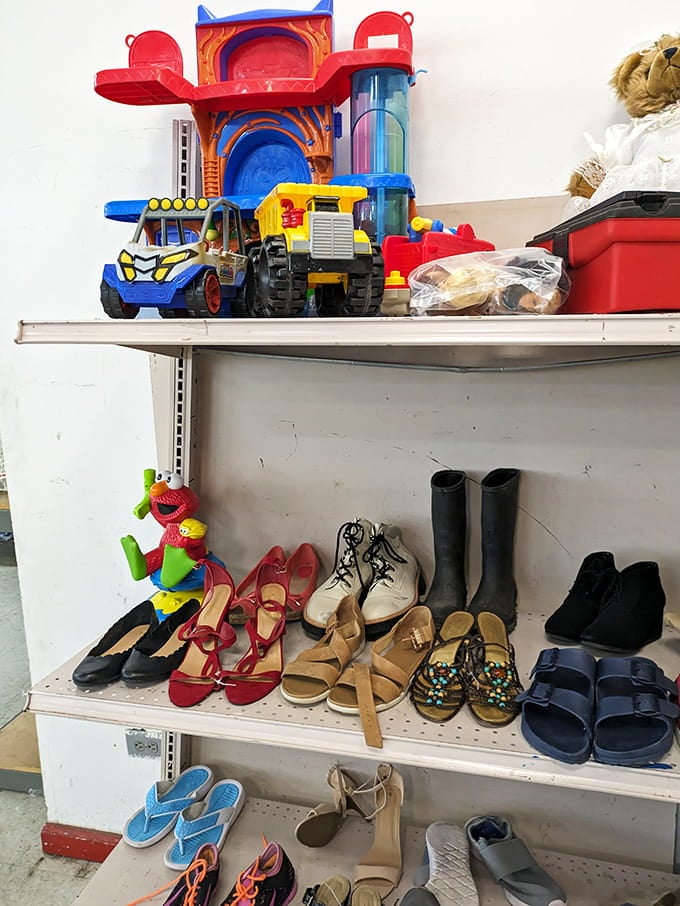 The open floor plan and clean concrete floors create a surprisingly pleasant shopping environment for treasure hunting.