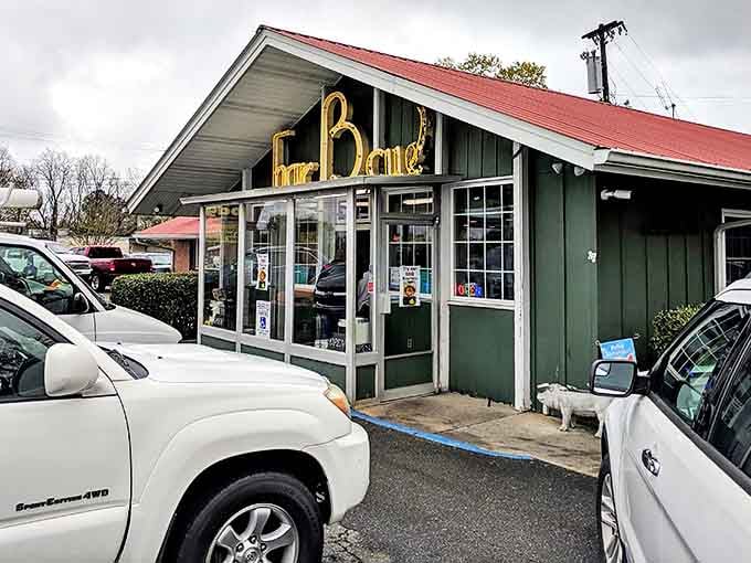The parking lot tells its own story&mdash;trucks and sedans side by side, because great barbecue is the ultimate social equalizer.