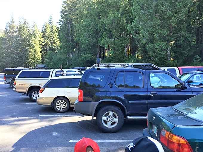 The parking area &ndash; your humble gateway to coastal magnificence. Pro tip: arrive early on summer weekends or embrace the adventure of waiting.