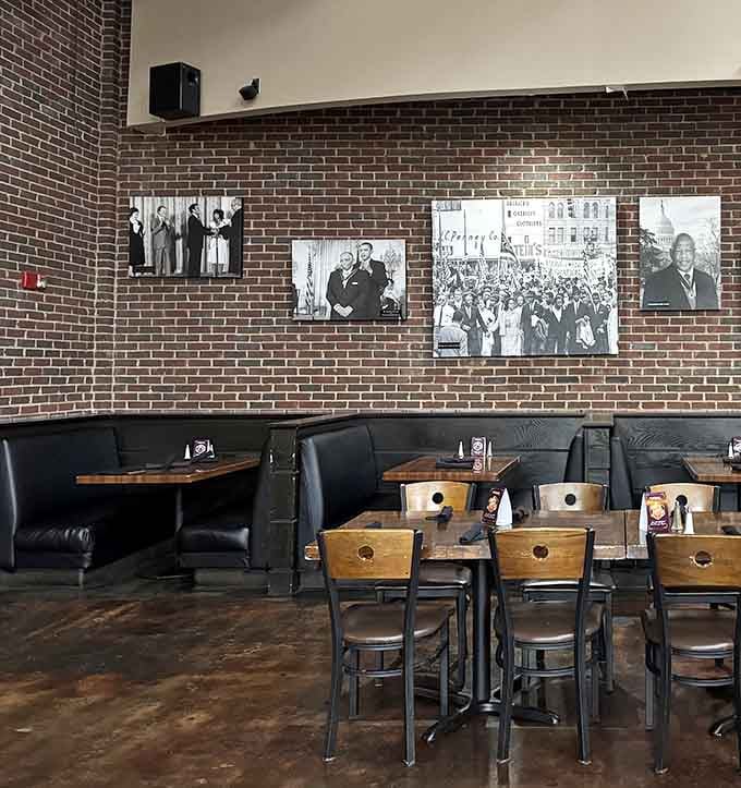 Historic photographs line the walls, reminding diners they're eating where civil rights history was made over meals.